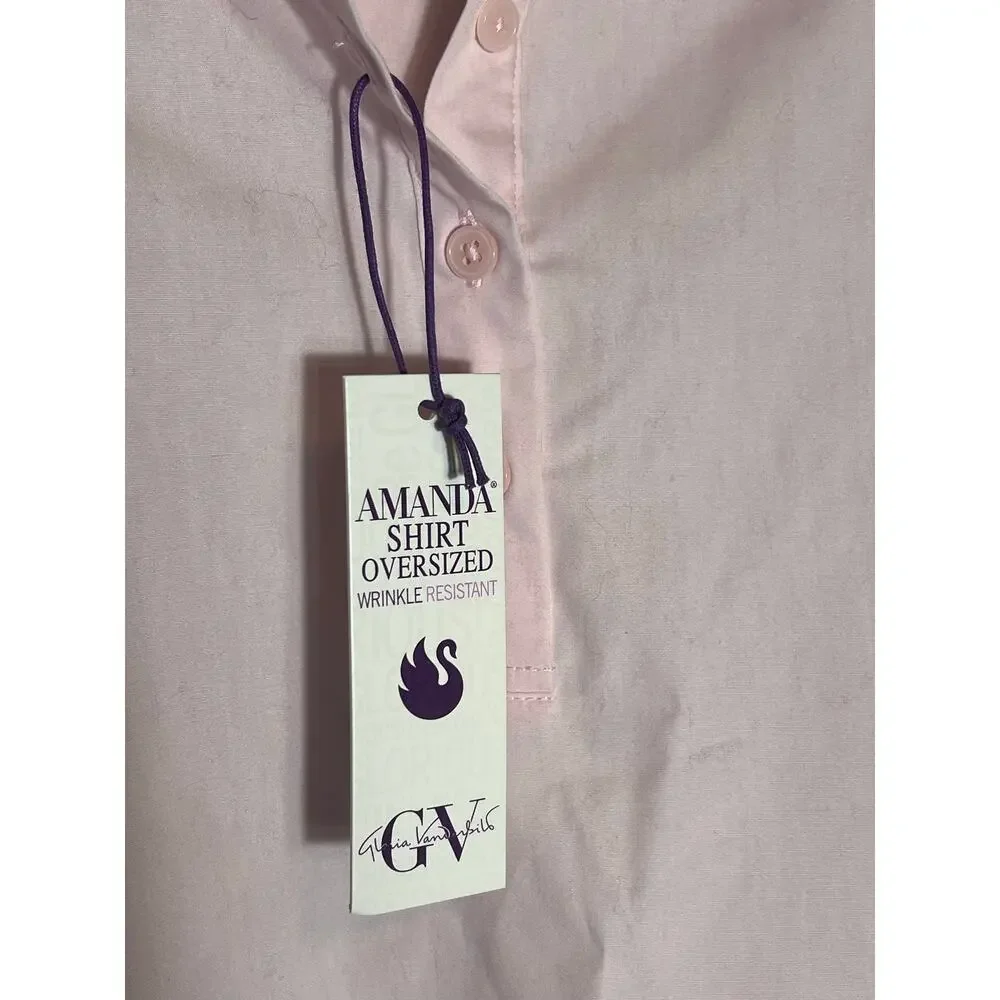 Gloria Vanderbilt | Tops | Pink Wrinkle Resistant Boxy Oversized Gloria ...